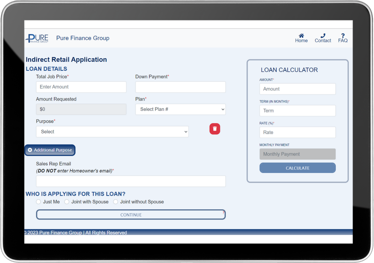 Customer Financing Program by Pure Finance Group
